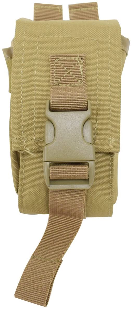 バックルとベルクロで開閉するグレネード・ポーチ MOLLEシステム対応 色: BK/CT/マルチカム 商品番号: E-332-BK / E-332-CT / E-332-MC(マルチカム) 素材: 600デニールナイロン サイズ:幅6.5c...