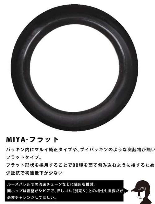 宮川ゴム [国産] チャンバーパッキン　マルイ 純正 フラット タイプ3個入り フラット タイプの同じパッキンが3個入っています。 パッキンの種類によって色味が変わります