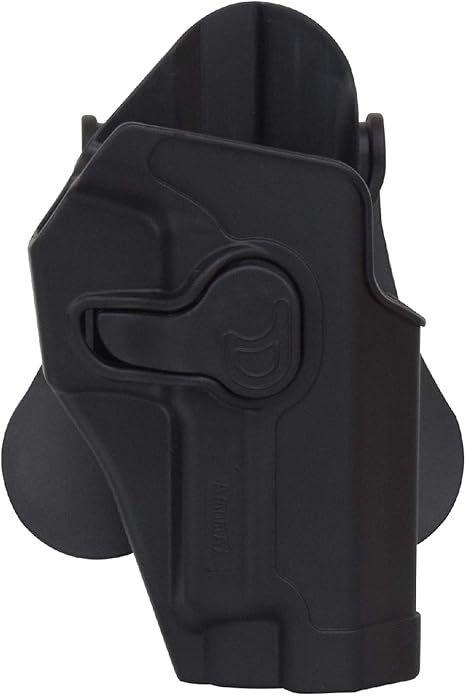 AMOMAXホルスターは実銃対応の頑強な素材で作られており、レバープッシュのロック機能により、CQC・スピードシューティングに適した実用的なホルスターです。 六角レンチを使用して簡単に角度を変更できます。 人差し指のワンタッチ操作で素早くロ...