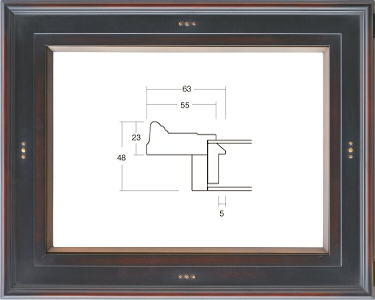 カタログ　パンフレット　リーフレット サイズ絵寸：約652X530mm用の額縁です。 材質木製 仕様本体・UVカットアクリル・吊金具・ケース付 商品説明・シックで重厚感ある油額。デザインはシンプルながらも存在感のあるフレームです。・ご入金確...