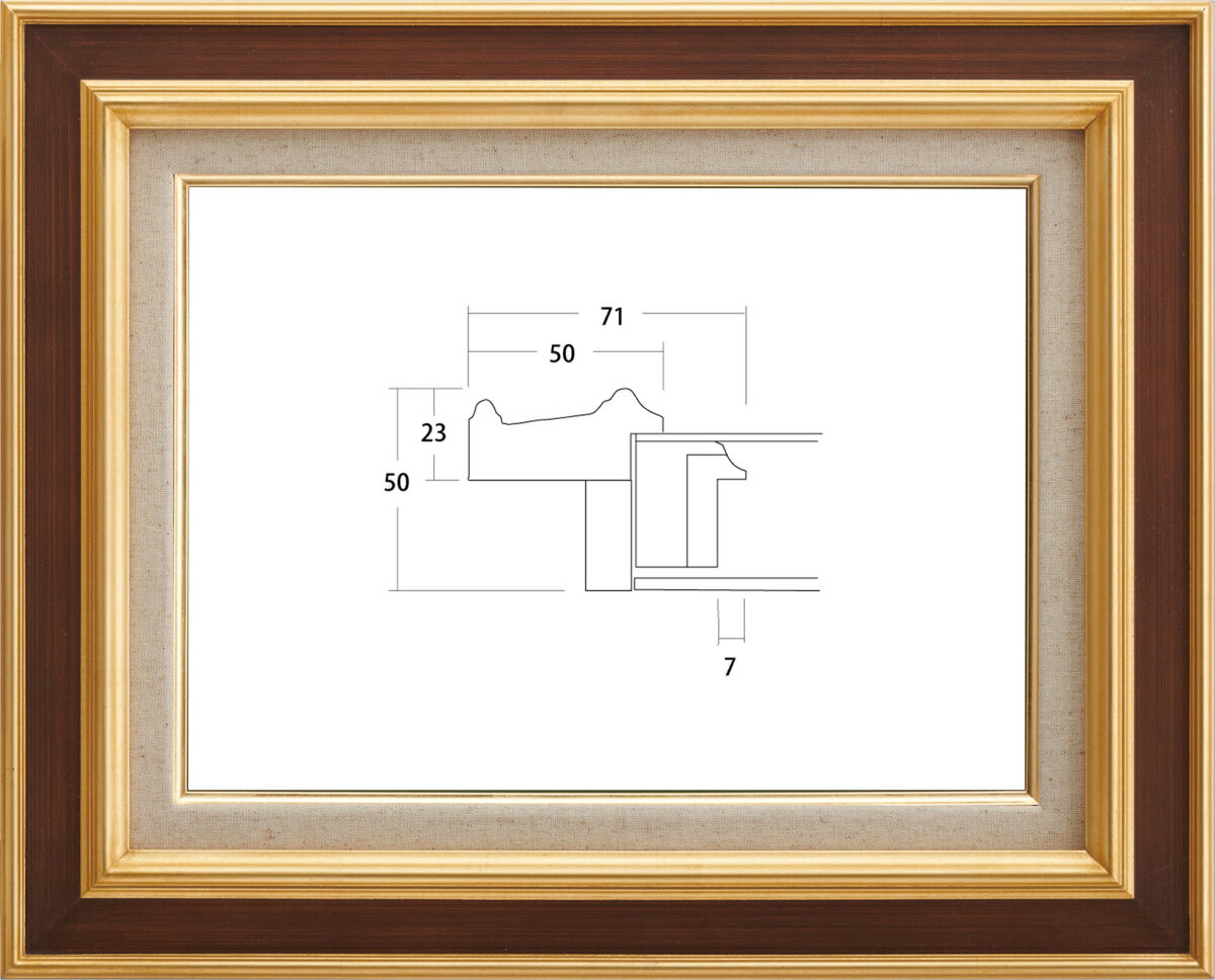 カタログ　パンフレット　リーフレット サイズ絵寸：約455X380mm用の額縁です。 材質木製 仕様本体・UVカットアクリル・吊金具・ケース付 商品説明・オーソドックスな形状でつかい4の良い油額。ゴールドとシルバーを基調としつつ木目の雰囲気...