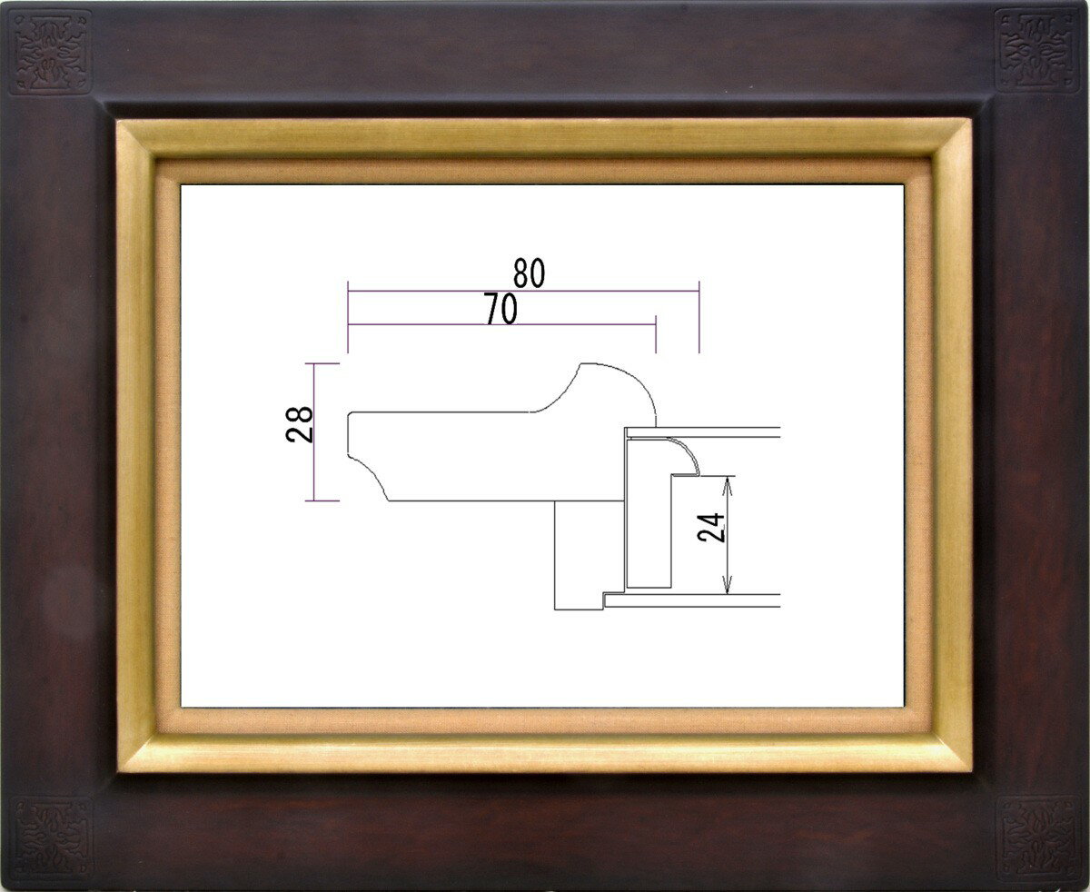 カタログ　パンフレット　リーフレット サイズ絵寸：約606X500mm用の額縁です。 材質木製 仕様本体・アクリル・吊金具・ケース付 商品説明・ハイクォリティーアートフレーム！プルミエ 油額のこだわり・アクリル仕様・藍色の紙を裏紙に使用・金...