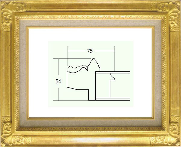 カタログ　パンフレット　リーフレット サイズ絵寸：約530X455mm用の額縁です。 材質木製 仕様本体・ガラス・吊金具・ケース付 商品説明・コーナー部分の華やかな装飾が高級感を演出します。豊富なカラーリングで使い勝手のよいフレームです。・...