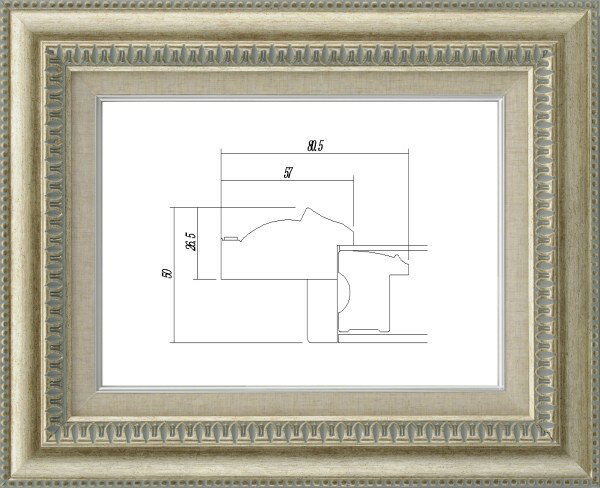 カタログ　パンフレット　リーフレット サイズ絵寸：約273X220mm用の額縁です。 材質樹脂製 仕様本体・アクリル・吊金具・ケース付 商品説明・落ち着いたゴールド＆シルバーの色味と控えめな装飾がどんな作品とも馴染みやすく、樹脂製で軽さもあ...