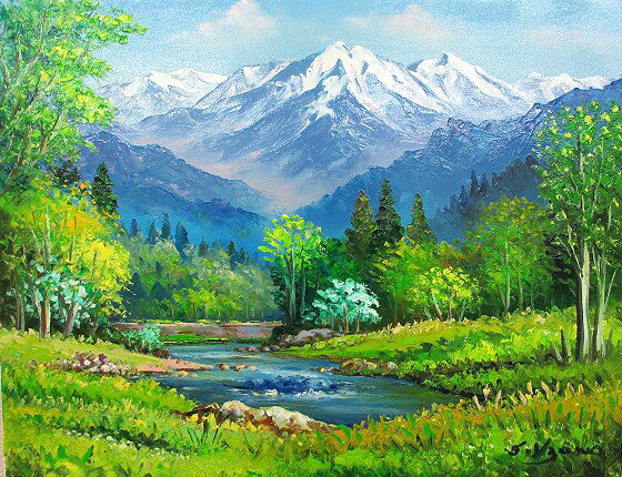 サイズF4号：肉筆油絵：絵寸約333X242mm 仕様・肉筆油絵（キャンバス地、木枠付き）・額縁も必要な場合、額縁メーカーからの直送となります。お客様の方で絵と額縁をセットしていただく事になります。こちらから額縁をお選びください。（額代別途...