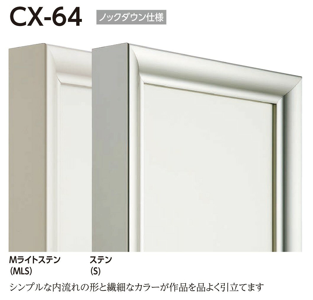 カタログ　パンフレット　リーフレットサイズ絵寸約803X652mm 仕様 フレーム:アルミ 付属品 吊り金具 作品止め コーナー金具 ※CX.D ラインオプション一覧の詳細はこちらをご覧ください。 商品説明 ・シンプルな内流れの形と繊細なカ...