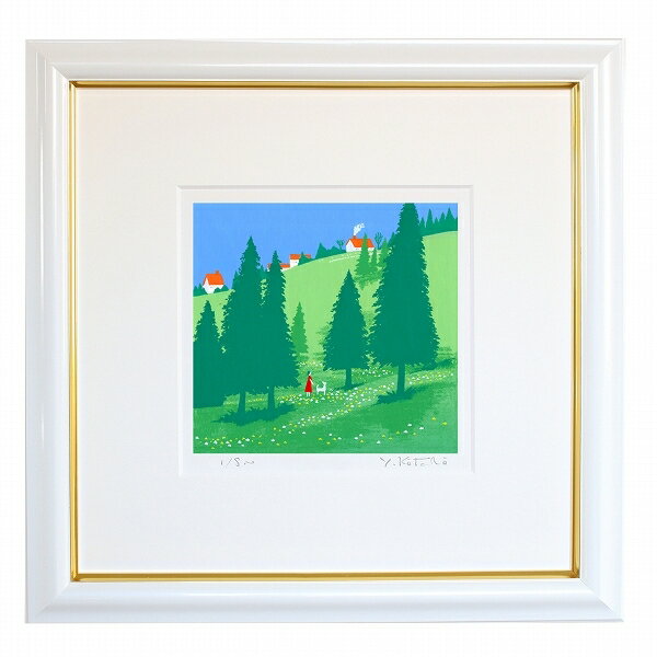 カタログ　パンフレット　リーフレットサイズ・30角　シート寸法：299×299mm　絵寸法：150×150mm仕様・シルクスクリーン版画商品説明・吉岡浩太郎版画について　色の美しさ、絵の内容のわかりやすさ、夢のある楽しさなど、絵画を通じて毎...