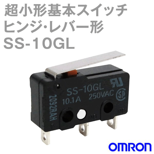 メーカー OMRON(オムロン) 定格 アクチュエータ ヒンジ・レバー形 動作形 一般形 動作方式 スナップアクション スイッチ機構 自己復帰機構 接触形式 単極双投形 接点構成 1c 接点間隔 0.5mm(標準値) 端子仕様 はんだづけ端...