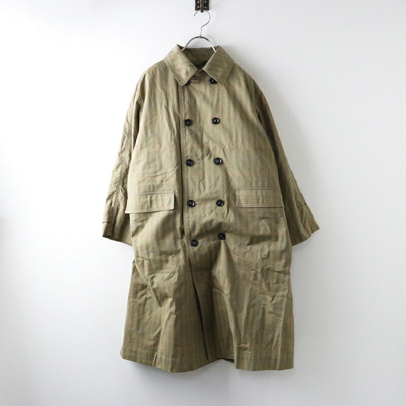 美品 定価10万 2024SS 45R 45rpm フォーティファイブアール ギャバブルタイルの908コート 2/べージュ ダブル チェック【2400014361957】【中古】 ブランド名 45アールピーエム 商品情報 記載品番：7022...