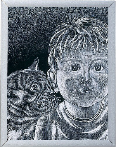 ●商品サイズ（単位mm):200×270×1mm●重量（g）:80g●材質:アクリル製●生産国:中国アクリル製だから表面はなめらかでつややかな光沢があります。ニードルや、くぎなどでひっかいた線によって絵を仕上げていくものです。シャープな線が...