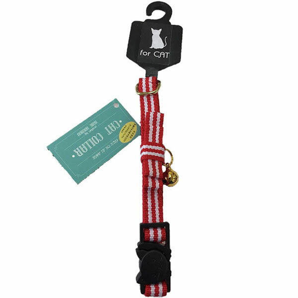 猫ちゃん専用首輪木の枝や釘に首輪が引っかかっても安心！振りほどこうとするとバックルが外れて脱出可能になります。適応サイズ(首囲)：約16〜26cm・生産地：中国・素材：コットン