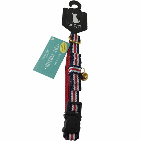 猫ちゃん専用首輪木の枝や釘に首輪が引っかかっても安心！振りほどこうとするとバックルが外れて脱出可能になります。適応サイズ(首囲)：約16〜26cm・生産地：中国・素材：コットン