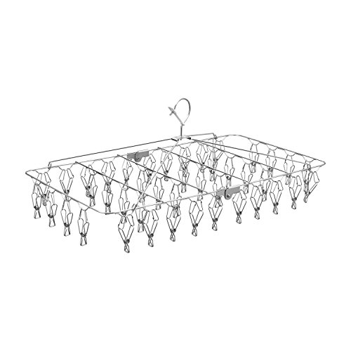 丈夫で長持ち! サビにくいオールステンレス製です。●W吊り金具のからまんピンチ採用で、からみにくく開閉がスムーズです。●マンションベランダなどに最適な低竿対応。竿まで約15cmなので、タオルやズボンなど長い物を干すときに便利です。●指を挟み...