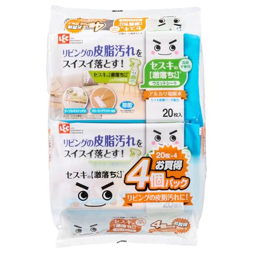 話題のセスキ炭酸ソーダとアルカリ電解水を配合したお掃除シート。●リビングの皮脂汚れに。●界面活性剤不使用。●洗剤を使わないで汚れを落とす サイズ:30×20cm 生産国:日本 内容量:20枚入×4個 話題の「セスキ炭酸ソーダ」と「アルカリ電...