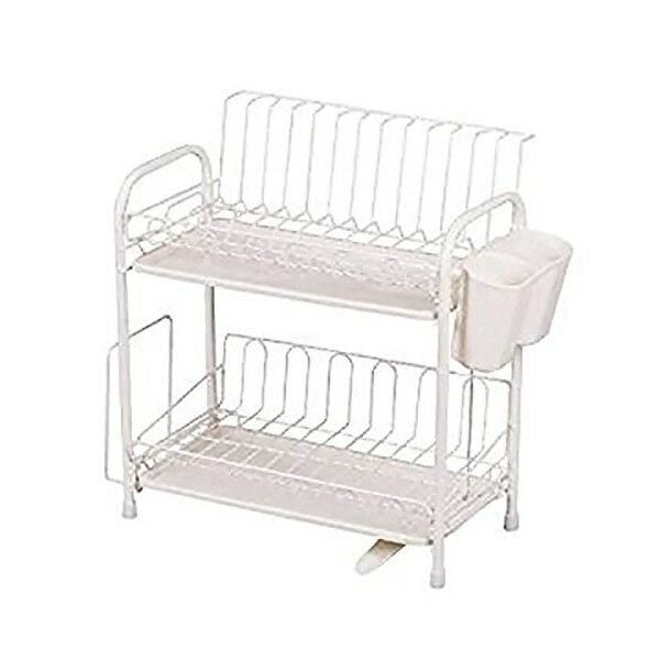 ●水捨て不要で水が流れる排水ノズル付きトレー●スリムタイプで場所を取らずにたっぷり収納できる2段式●傾斜のあるトレーで水切りがスムーズ●上段にはお皿を立てて水切りでき、カトラリーポケット付き●可動式ノズル＆トレーは左右を回転でき、シンクの好...