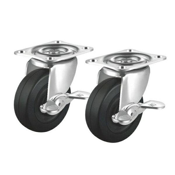 汎用キャスター用ゴム車輪、プレート式ストッパー付き自在車キャスター。●互換性の高い汎用キャスターで、規格に合う台車用キャスターとして、交換対応が可能です。●車輪径が75mmで、ゴム素材のキャスターを採用。●弾力性があり、なめらかな動きが特長です。