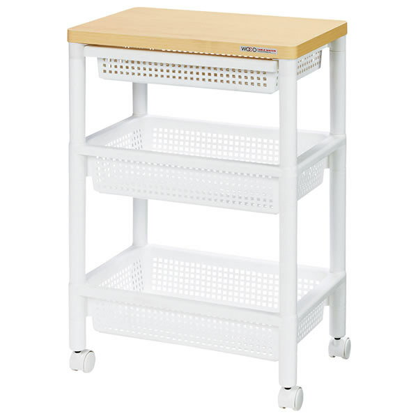 ●引き出しバスケットに小さな物もスッキリ整理できます。リビングやキッチンなどに。・使用時サイズ:幅455×奥行295×高さ700mm個装サイズ(約) 幅29.6×奥行45.6×高さ28.5cm材質:本体:ポリプロピレン 天板:プリント化粧パ...