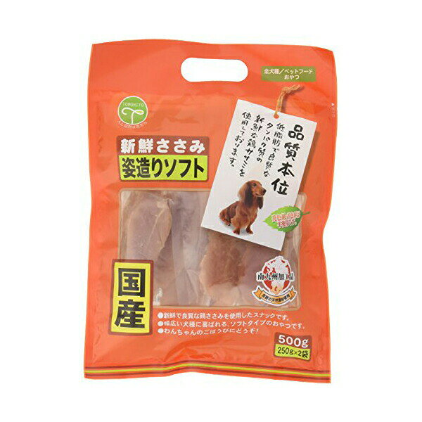 新鮮で良質なササミのみを使用した低脂肪スナックで、犬種を選ばないソフト仕上げ。【特徴】●鶏ささみまるごと1本の形状●ソフトタイプで食べやすい●発色剤・着色料不使用【仕様】原材料鶏肉(ササミ)、グリセリン、プロピレングリコール、酸化防止剤(亜...