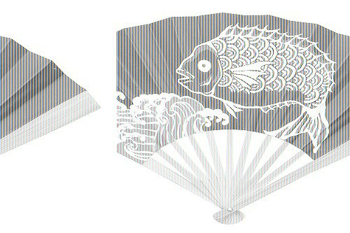 片面白色、片面赤色の両面色違いのリバーシブルタイプの扇子。【特徴】●水彩絵具、ポスターカラー、アクリルガッシュ、墨など様々な画材で着色できる●両面が異なる色（赤と白）になっている【仕様】材質紙、竹サイズ広げた時272×約435mm入数1個重...