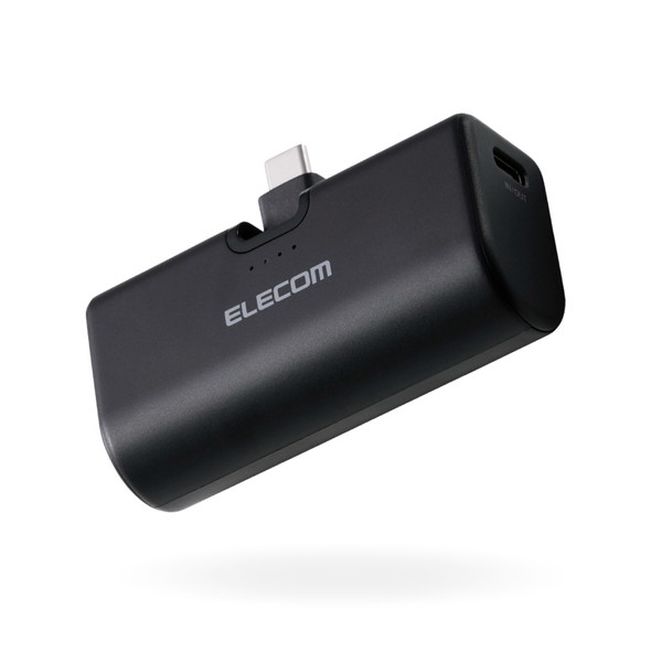 USB Type-C端子一体型の折りたたみコネクター式モバイルバッテリー。容量5000mAhでUSB Type-Cポート搭載。【特徴】●USB Type-C端子が一体型で折りたたみ可能●パススルー充電対応●最大出力22.5W●充電時間約2時...