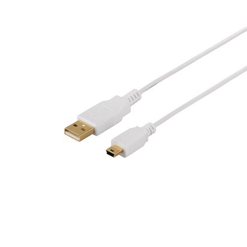 パソコンとデジカメ・PSPを接続するUSB2.0ケーブル（A to miniB）スリムタイプ、1m、ホワイト。【特徴】●直径2.5mmの極細ケーブルと小型コネクターで取り回しやすい●ツイストペア構造により外部ノイズの干渉を受けにくい●480...