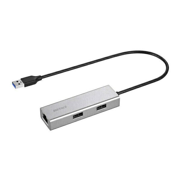 LANポートのないパソコンにUSB接続してGiga対応有線LAN通信を実現し、USBポート3個を搭載したハブ機能付きアダプタ【特徴】●USB 3.2（Gen 1）とGiga対応で最大1Gbpsの高速通信に対応●本体側面にUSB Type-A...