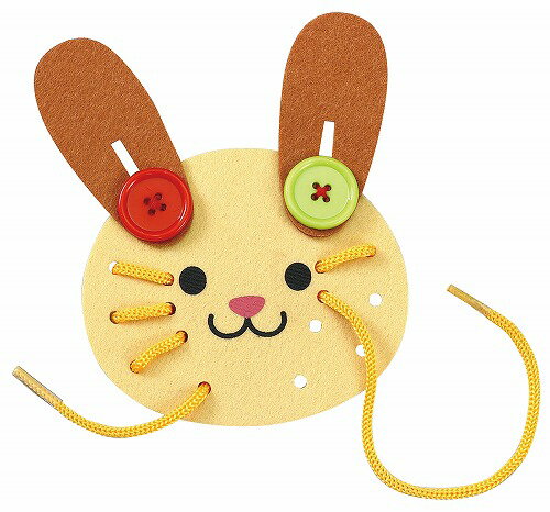 ●商品サイズ（単位mm):完成サイズ：140×110×2mm●セット内容:本体×1●重量（g）:9g●材質:フェルト:ポリエステル ヒモ:ナイロン●包装サイズ:140x120x6mm●生産国:中国ひも通しとボタン遊びで指先のトレーニング！耳...