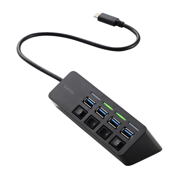 USB Type-Cポート搭載のパソコン・タブレットに4つのUSB-Aポートを増設できるUSB3.2 Gen1対応ハブ。【特徴】●個別スイッチで電源ON/OFFを切り替えられる●個別アクセスランプで電源ON/OFF状態がひと目で分かる●強力...