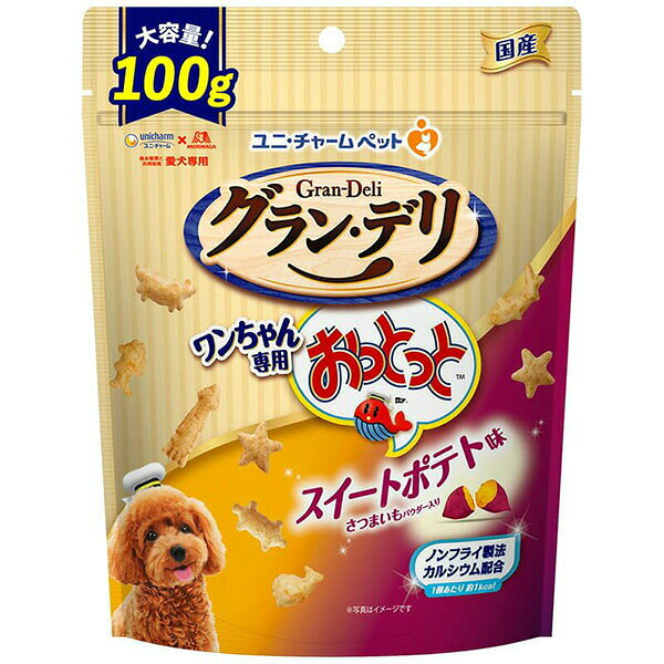 森永製菓と共同開発したワンちゃん専用おやつで、ノンフライ製法によるカリッとした食感が特徴。【特徴】●ノンフライ製法で1個あたり約1kcal●チキンパウダー仕上げ●カルシウムを配合●いろんな形が楽しい食感【仕様】原材料いも類（乾燥じゃがいも、...