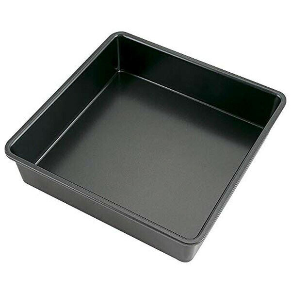 内面フッ素樹脂加工のスクエア型ケーキ焼き型。型ばなれしやすく、こびりつきにくい。【特徴】●内面はフッ素樹脂加工でこびりつきにくい●型ばなれしやすく、きれいに作れる●ブラウニーや台湾カステラ、ちぎりパンづくりに使用できる【仕様】材質鉄（シリコ...