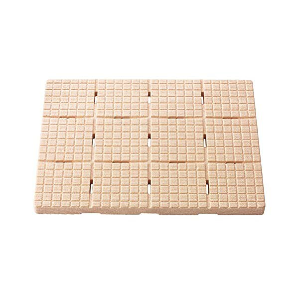 ●サイズ幅60×奥行44×高さ3.6cm●重量:約340g●カラー:ベージュ●本体材質:発砲ポリスチレン系樹脂●耐熱温度:70℃●製造国:日本●表面はモザイクタイル柄で水切れが良く、すべりにくく、表面に残った水でヒヤっとしません。●浴室すの...