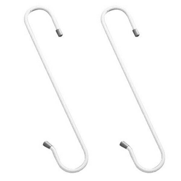 物干し竿への小物掛けに使用するS字フック。ポリエチレンコーティング加工でサビに強い。【特徴】●長さ約40cmの大型サイズ●フック開口部幅約4cm●耐荷重15kg●使用可能な竿の太さは径4cmまで●PEコーティング加工でサビに強い【仕様】材質...