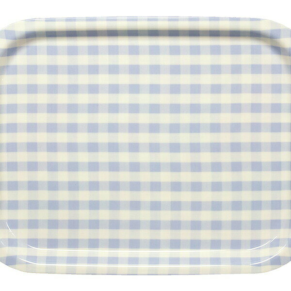 ●飽きのこないベーシックなチェック柄の角型お盆。木の取手付きで持ちやすい。食器の持ち運びに便利な、表面すべり止め加工。布地をプレスした贅沢な布張り耐水仕様。丈夫で壊れにくい強化樹脂。・サイズ（約）:幅440×奥行315×高さ24mm重量:5...