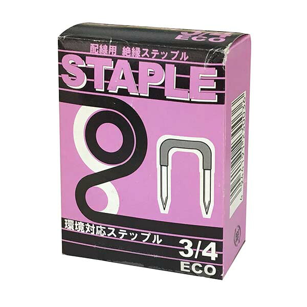 ▼まとめ買いがおすすめ！ 10個セット（必見） 1.6mm×2芯の配線を固定するための絶縁ステップルで、100本入りです。【セット内容】●配線用絶縁ステップル × 10個●1個の入数：100本【特徴】●コーティング部に鉛フリーの塩化ビニール...