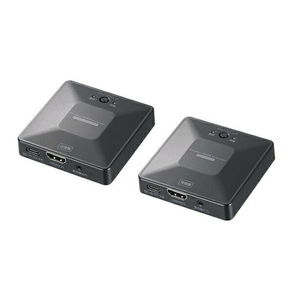 HDMI信号をワイヤレスで送信し最大60m先に設置された液晶テレビやプロジェクターへ出力できる！長距離対応ワイヤレスHDMI送受信機のセットモデル。●HDMI信号をフルHD(1920×1080ドット)解像度で最大60mまで、ワイヤレスで延長...