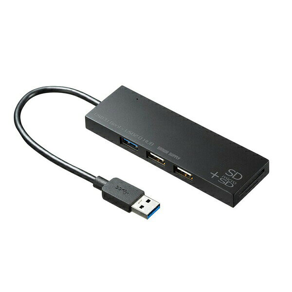 USB3.1+2.0のコンボハブにSD・microSDスロットを搭載。●USB3.2 Gen1（USB3.1/USB3.0）×1ポート、USB2.0×2ポートのコンボハブにSDカードスロットとmicroSDカードスロットが付いた便利なハブで...