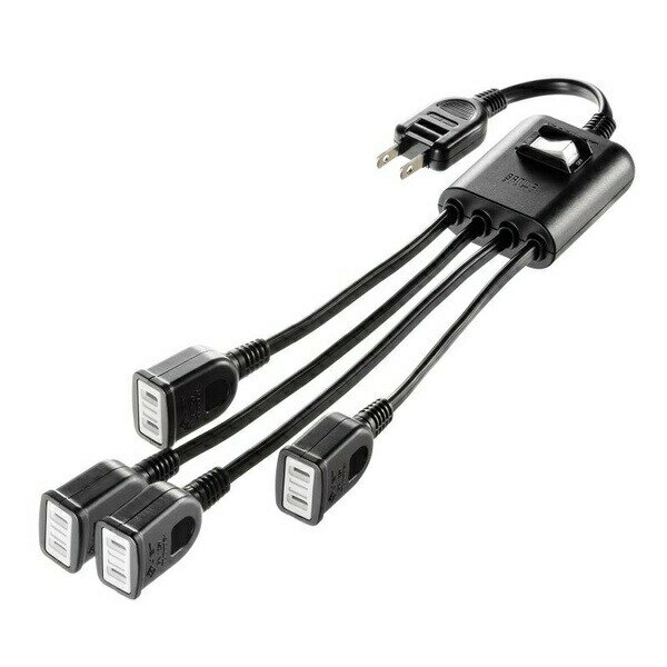 ACアダプタ使用時に無駄なく設置できる分岐タイプの電源延長コード。一括集中スイッチ付き。●他の差込口をふさがないため、ACアダプタ使用時に無駄なく設置できる分岐タイプの電源延長コードです。●安全な二重被ふくコードで恐ろしいコンセント火災を予...