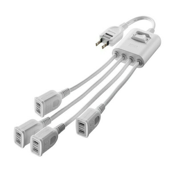 ACアダプタ使用時に無駄なく設置できる分岐タイプの電源延長コード。一括集中スイッチ付き。●他の差込口をふさがないため、ACアダプタ使用時に無駄なく設置できる分岐タイプの電源延長コードです。●安全な二重被ふくコードで恐ろしいコンセント火災を予...