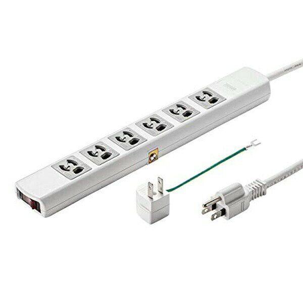 ブレーカー内蔵で電力オーバーによる発熱や火災事故を防ぐ、3P・6個口・5m仕様の電源タップです。【特徴】●定格容量15A・125V(合計1500Wまで)でブレーカーが内蔵されている●消費電力が1500Wを超えた場合、オーバー率に応じてブレー...