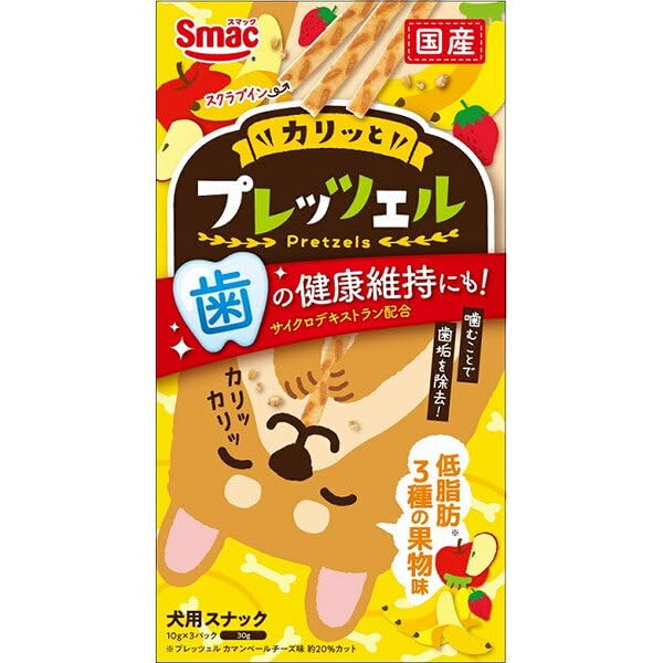▼まとめ買いがおすすめ！ 3個セット（爆安） 5個セット（お得） 6個セット（格安） 12個セット（人気） ●ブランド：スマック●大切な愛犬のために全て食品用の原材料を使用した低脂肪タイプの3種の果物味の犬用スナック「プレッツェル」です。 ...