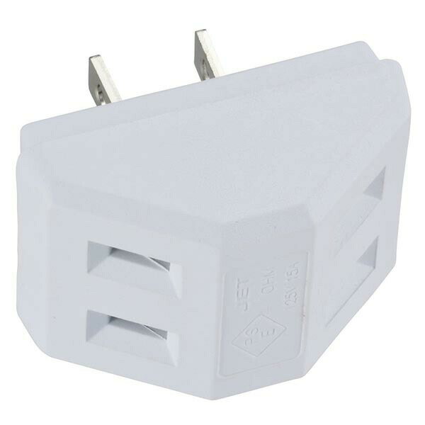 2個口の絶縁カバー付きプラグを備えたコンセント直付式の電源タップ。【特徴】●耐トラッキング絶縁カバー付きで火災を防止する●本体全体が熱に強い難燃性PBT樹脂製【仕様】入数1カラー白対応規格15A125V材質難燃性PBT樹脂重量33g注意合計...