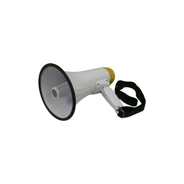 ● 単2形乾電池×4本で使えるハンディメガホンです。（乾電池別売）● 有効距離は約100m。電池寿命は約6時間。● 警報アラーム機能付き。● 携帯に便利なショルダーベルト付き。● 収納時に便利な折りたたみ式グリップ。【仕様】■ 出力：最大5...