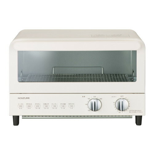 コイズミ KOS1205W オーブントースター ホワイト発売日：2024年7月18日●遠赤外線加熱●ビック&ワイド庫内→山型トースト2枚、20cmピザも可能●トースト2枚焼き●ハイパワー1200W●お手入れが簡単な焼き網着脱式●無段階温度調...