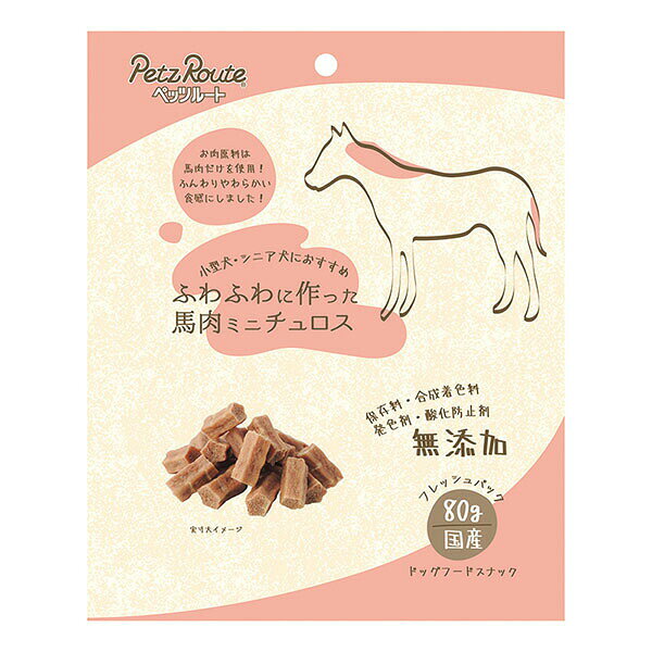 馬肉だけを使用し、保存料・酸化防止剤無添加の犬用おやつ。グルコサミンとコンドロイチンを配合。【特徴】●馬肉を100%使用●保存料無添加●酸化防止剤無添加●グルコサミンとコンドロイチン配合●ふんわりやわらかい食感【仕様】原材料馬肉、小麦粉、糖...