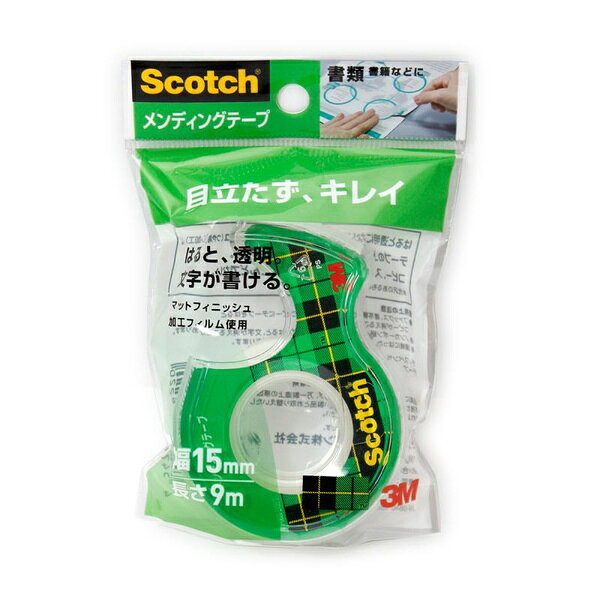 テープの上から文字が書け、つや消し加工で貼ると見えなくなるメンディングテープです。【セット内容】●メンディングテープ × 5個●1個の入数：1個【特徴】●テープの上から水性ペン・鉛筆で文字が書ける●つや消し加工により貼るとテープがほとんど見...