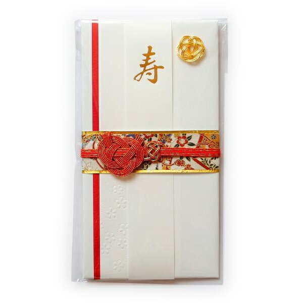 ●結婚式用祝い金封です。金額目安は1万円?10万円。・サイズ：W95×H180mm・内容：短冊付き(ご結婚おめでとうございます・寿・御結婚御祝・無地)・中袋付き