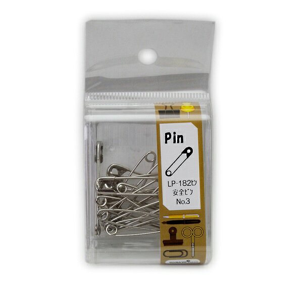 ●安全ピン大 18本入り・サイズ：W50×H65×D20mm・内容：安全ピン(全長38mm) 18本