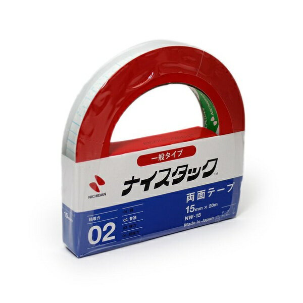・サイズ：15mm×10m・材質：テープ基材：古紙配合率40%の再生紙・粘着剤：アクリル系：特徴・雑誌や新聞などのスクラップ、サンプル帳の作成に便利な：再生紙両面テープ　強度は普通です。・裏面5mmピッチ罫入：