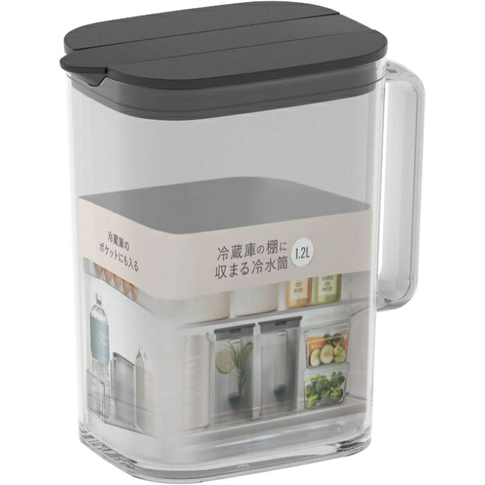 冷蔵庫の棚やドアポケットにフィットするコンパクト設計の1.2L冷水筒。【セット内容】●冷水筒 × 3個【特徴】●ワンプッシュオープン方式で片手で開閉できる●パッキン付きで横からこぼれない●広口設計で底まで手が入り洗いやすい●透明なボトルで残...