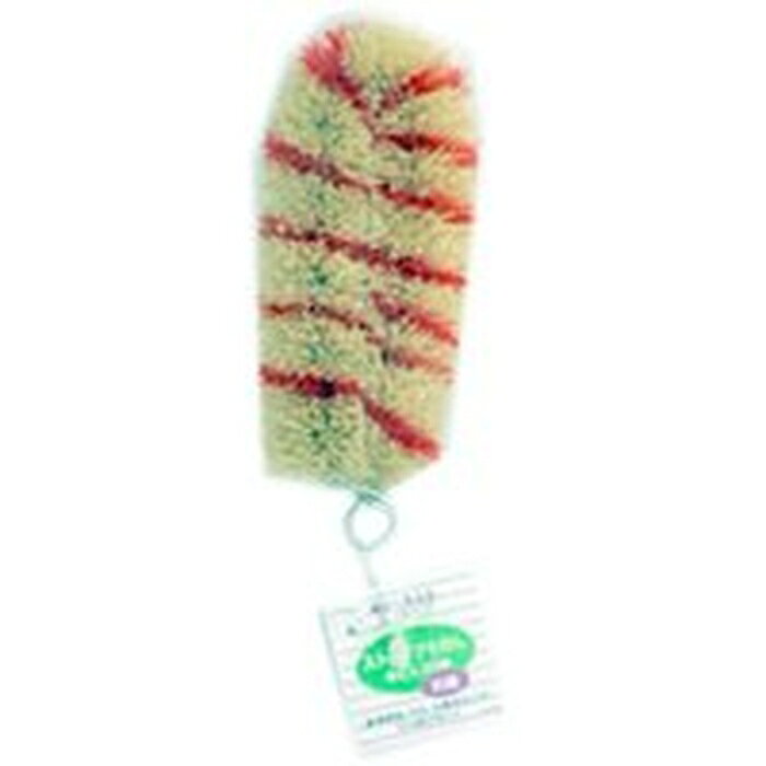 ●ザル●木製品などの凸凹面や目詰まりもすっきりと洗えます。良質の植物繊維とカラフルな化繊を使用しました。ミニサイズで毛足を短くしていますので持ちやすく細かなところも洗いやすいです。
